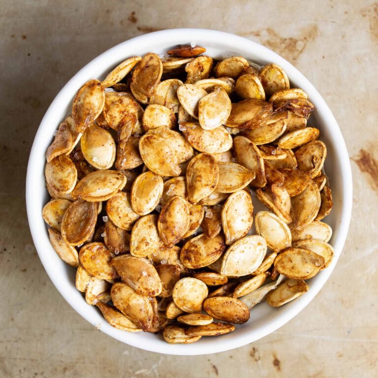 Roasted squash seeds (extra crispy!)