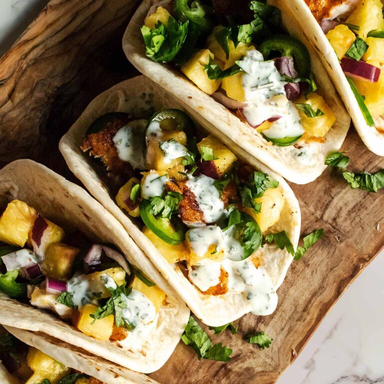 Blackened tilapia fish tacos with pineapple salsa - Ask the Food Geek