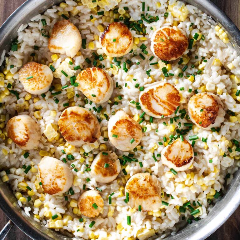 Scallops with corn risotto - Ask the Food Geek